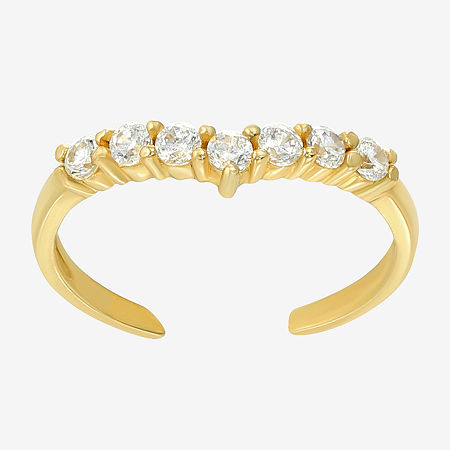 Click here for White Cubic Zirconia 10K Gold Adjustable Toe Ring... prices
