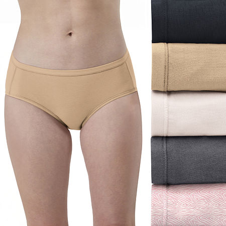 Hanes Womens 5-Pk. Ultimate ComfortSoft Hipster Underwear 41W5CS - Nude Grey