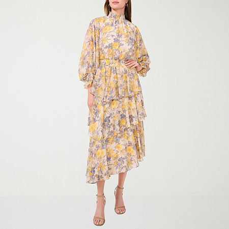 Click here for Sam And Jess Womens Long Sleeve Floral High-Low Ma... prices