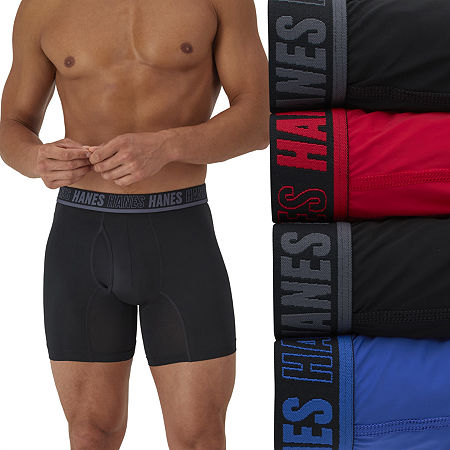 Click here for Hanes Mens Moves Ultimate 4-Pk. Anti-Chafe 6 Boxer... prices