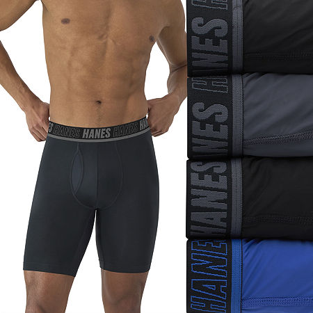 Click here for Mens Hanes(R) Moves 4pk. Long Leg Boxer Briefs - B... prices