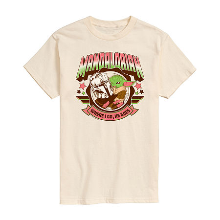 Airwaves Mens The Mandalorian Short Sleeve T-Shirt - Beige  Khaki
