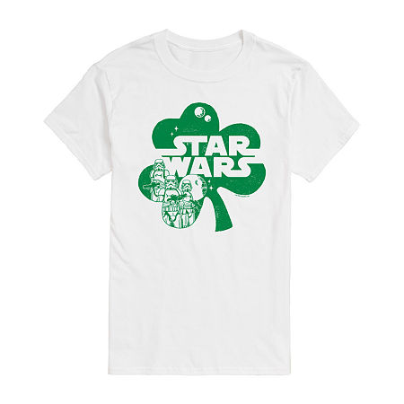 Airwaves Mens Star Wars St Patricks Day Short Sleeve T-Shirt - White