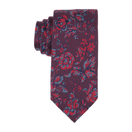 Click here for J. Ferrar Sivero Floral Floral Tie  One Size  Red prices