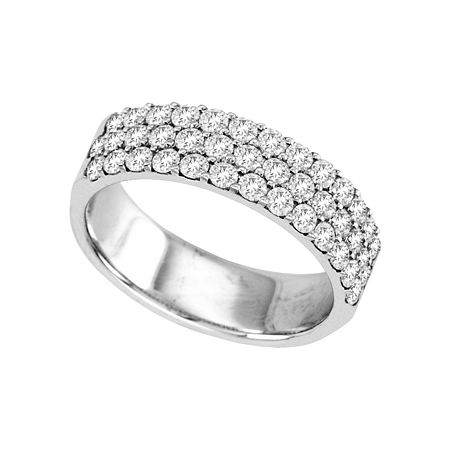 Click here for 1 CT.T.W. Natural Diamond Multi-Row Band  8  White prices