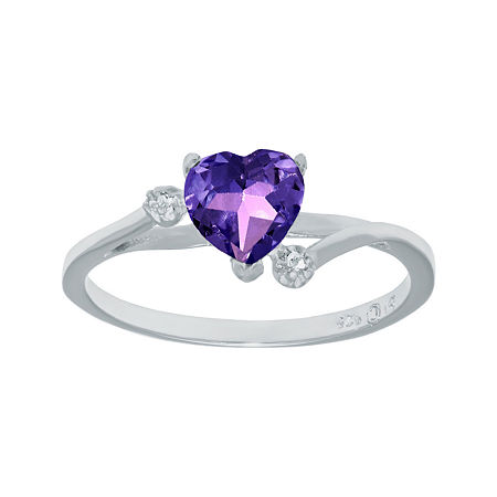 Click here for Genuine Amethyst and White Topaz Sterling Silver H... prices