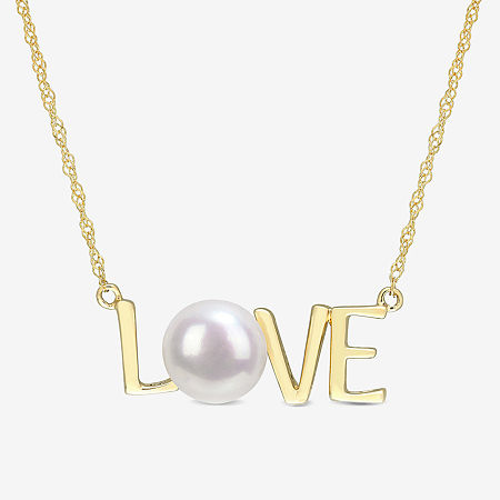 Click here for Love Womens White Cultured Freshwater Pearl 10K Go... prices