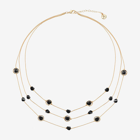 Click here for Mixit Black & Gold Tone 3 Row Womens 22 Inch Stran... prices
