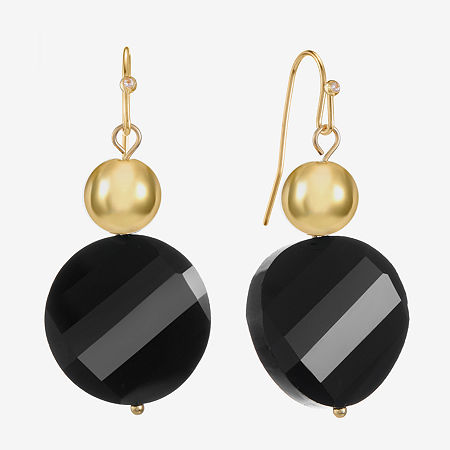 Click here for Mixit Black & Gold Tone Bead Womens Drop Earrings... prices