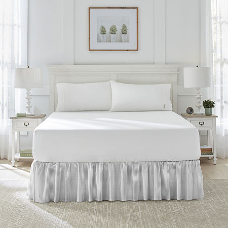 Click here for Laura Ashley Ticking Stripe Ruffled Bedskirt  King... prices