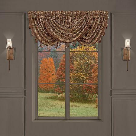 J Queen New York Harvest Moon Waterfall Window Valance  33 x 49 - Harvest