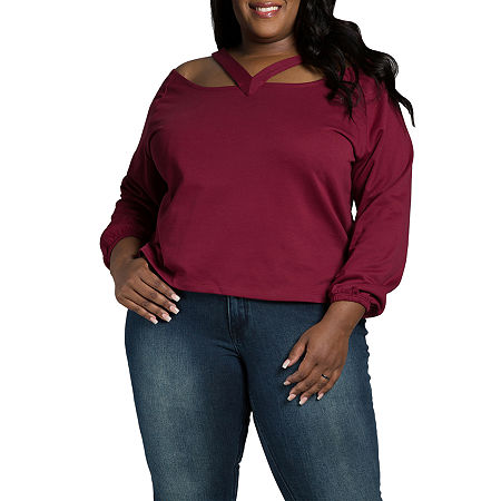 Click here for Poetic Justice Plus Womens V Neck Long Sleeve Swea... prices