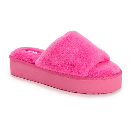 Muk Luks Womens Platform Slide Slipper - Pink