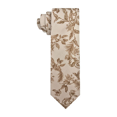 Click here for J. Ferrar Floral Tie  One Size  Beige prices