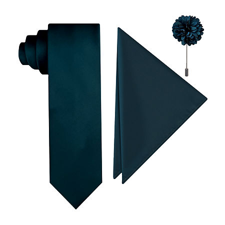 Click here for J. Ferrar Solid Tie Set  One Size  Blue prices