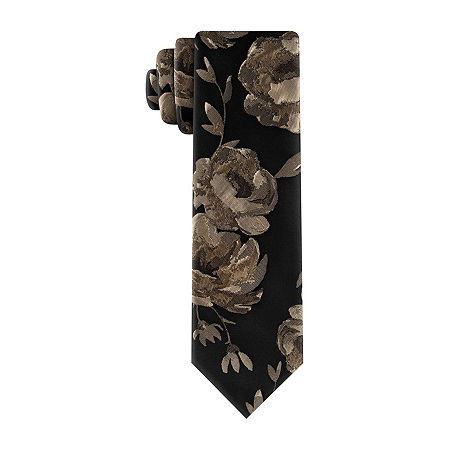 Click here for J. Ferrar Floral Tie  One Size  Black prices