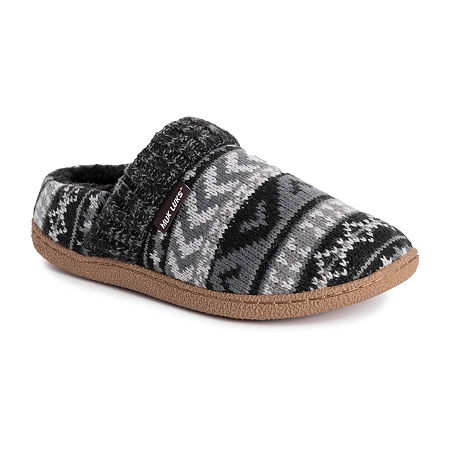 Muk Luks Mens Marcel Slipper  Ebony/Charcoal  L (12-13) - Black