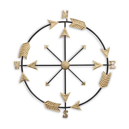 Click here for Cheungs Compass With Golden Arrow Accents Metal Wa... prices