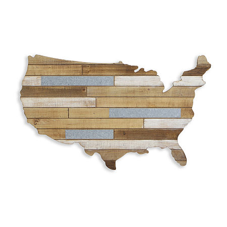 Click here for Hanging Mixed Media Wood And USA Metal Wall Art -... prices