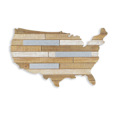 Click here for Hanging Mixed Media Wood And USA Metal Wall Art -... prices
