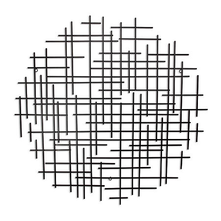 Click here for Iquara Large Round Metal Wall Art  One Size  Black prices