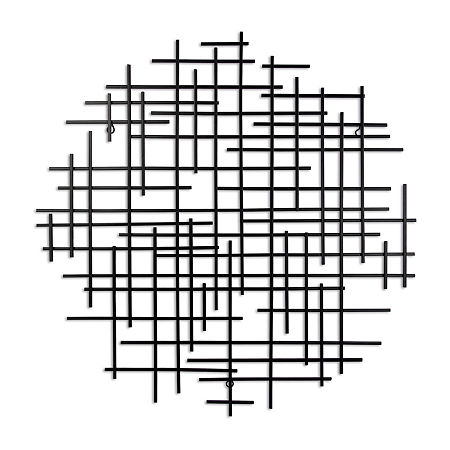 Click here for Iquara Small Round Metal Wall Art  One Size  Black prices