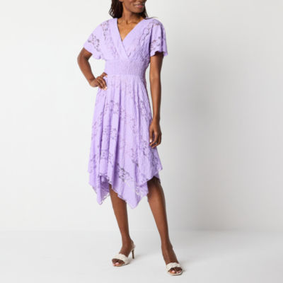 Rabbit Rabbit Rabbit Design Short Sleeve Lace Fit + Flare Dress, Color ...