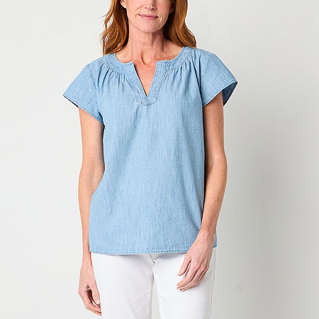 Click here for St. Johns Bay Womens Tall Split Crew Neck Short Sl... prices