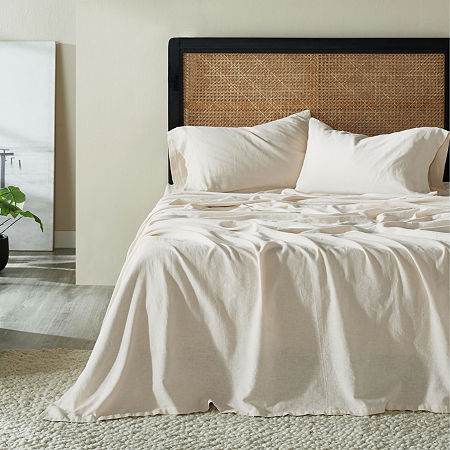 Click here for Superior Cotton Linen Blend Deep Pocket Bed Sheet... prices