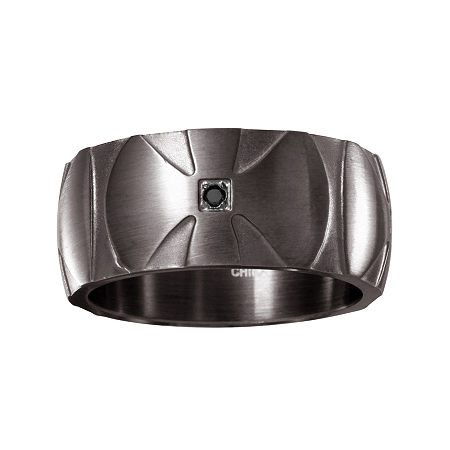 Click here for Mens Diamond-Accent Black Stainless Steel 10mm Wed... prices