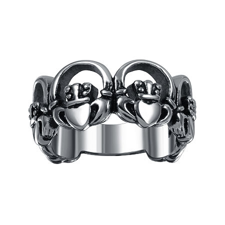 Click here for Stainless Steel Claddagh Band Ring  8  Grey prices