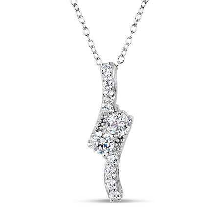 Click here for Womens 1 1/3 CT. T.W. White Zirconia Sterling Silv... prices