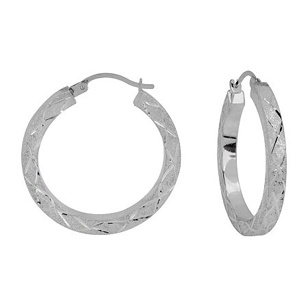 Click here for Womens Sterling Silver 25mm Round Hoop Earrings  O... prices