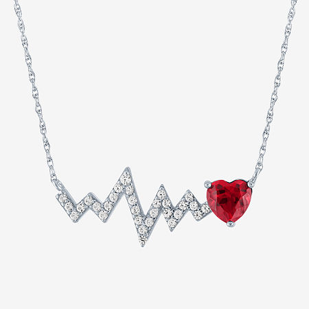 Click here for Womens Lab Created Red Ruby Sterling Silver Heartb... prices
