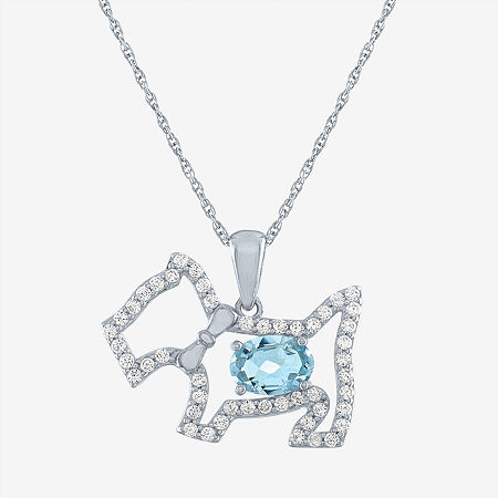 Click here for Scottie Dog Womens Lab Created Blue Topaz Sterling... prices