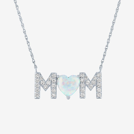 Click here for Mom Womens Lab Created White Opal Sterling Silver... prices