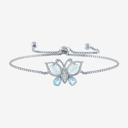 Click here for Womens Lab Created Opal Sterling Silver Butterfly... prices