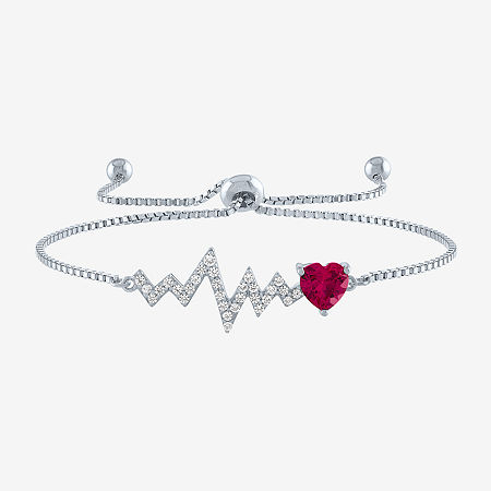 Click here for Heartbeat Womens Lab Created Red Ruby Sterling Sil... prices