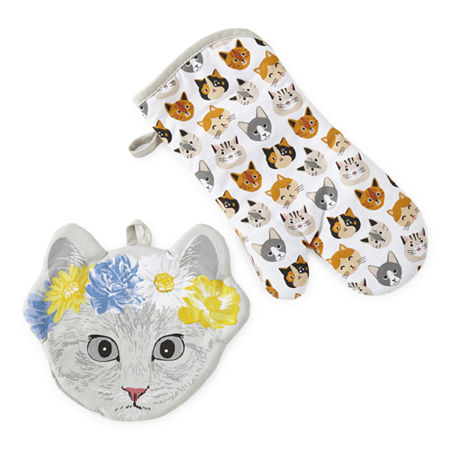 Click here for Homewear Cute Cats Pot Holder And Oven Mitt Set  O... prices