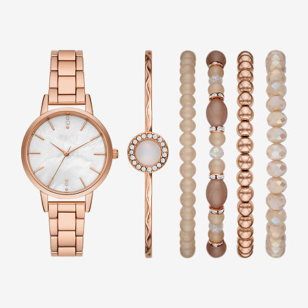 Click here for Ladies Boxed Sets Womens Rose Goldtone 6-pc. Watch... prices