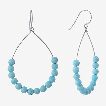 Click here for Sparkle Allure Womens Blue Howlite 53.8mm Pear Hoo... prices