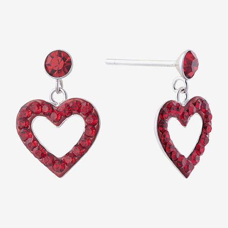 Click here for Silver Treasures Womens Red Crystal Sterling Silve... prices