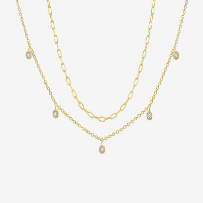 YES, PLEASE! 2-pc. Diamond-Accent Necklace Set in 14K Gold Over Silver ...