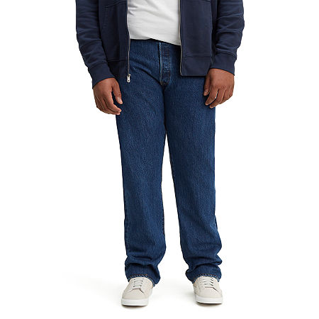 Levis Mens Big & Tall 501 Original Fit Stretch Jeans - Dark Stonewash