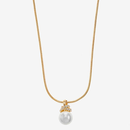 Click here for Monet Jewelry Gold Tone Womens Glass Simulated Pea... prices