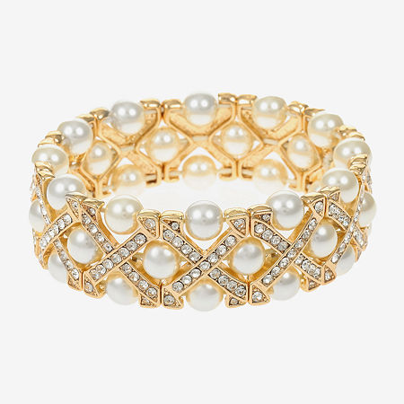 Click here for Monet Jewelry Gold Tone Womens Glass Simulated Pea... prices