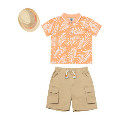 Little Lad Toddler Boys 3-pc. Short Set, Color: Orange Khaki - JCPenney