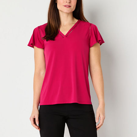 Click here for Liz Claiborne Womens V Neck Short Sleeve Blouse  X... prices