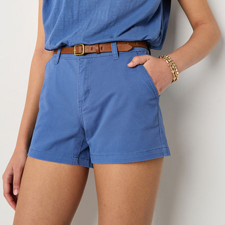 Click here for a.n.a Womens 3 1/2 Mid Rise Chino Short  14  Blue prices