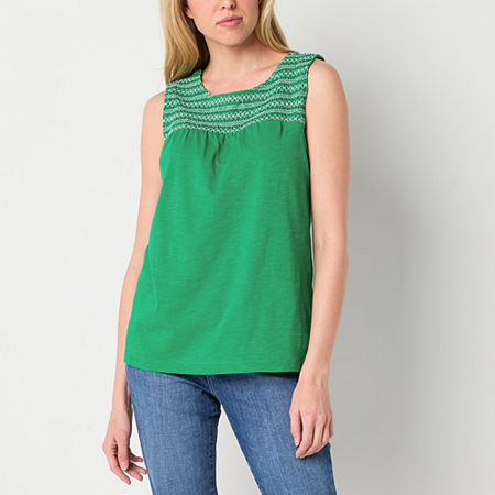 Click here for St. Johns Bay Womens Round Neck Sleeveless Tank To... prices